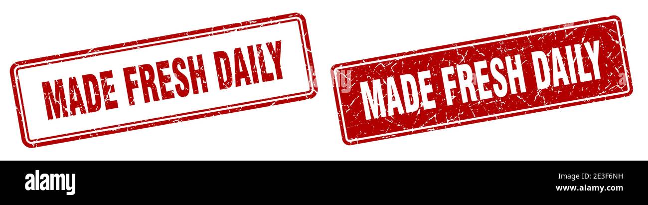 made fresh daily square stamp. made fresh daily grunge sign set Stock ...