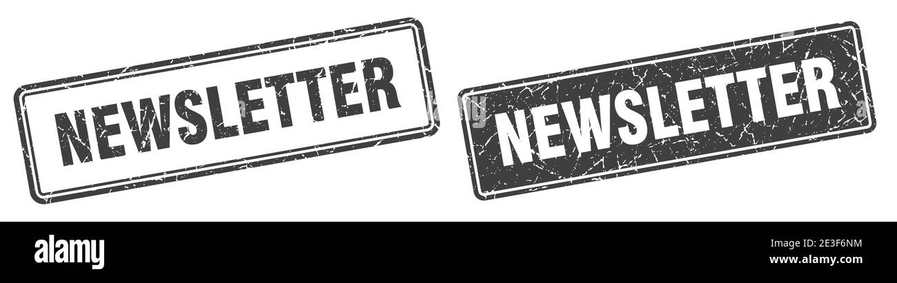 newsletter square stamp. newsletter grunge sign set Stock Vector Image ...
