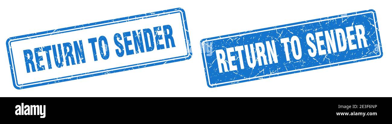 return to sender square stamp. return to sender grunge sign set Stock ...
