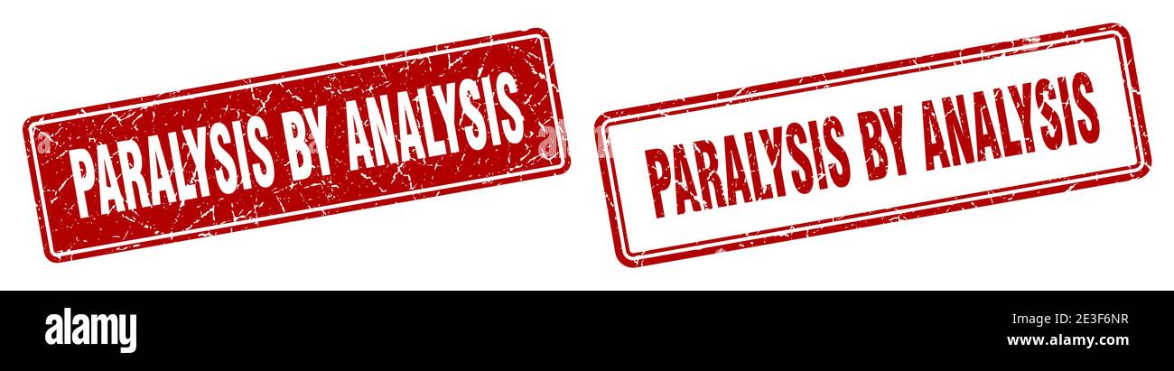 paralysis by analysis square stamp. paralysis by analysis grunge sign ...