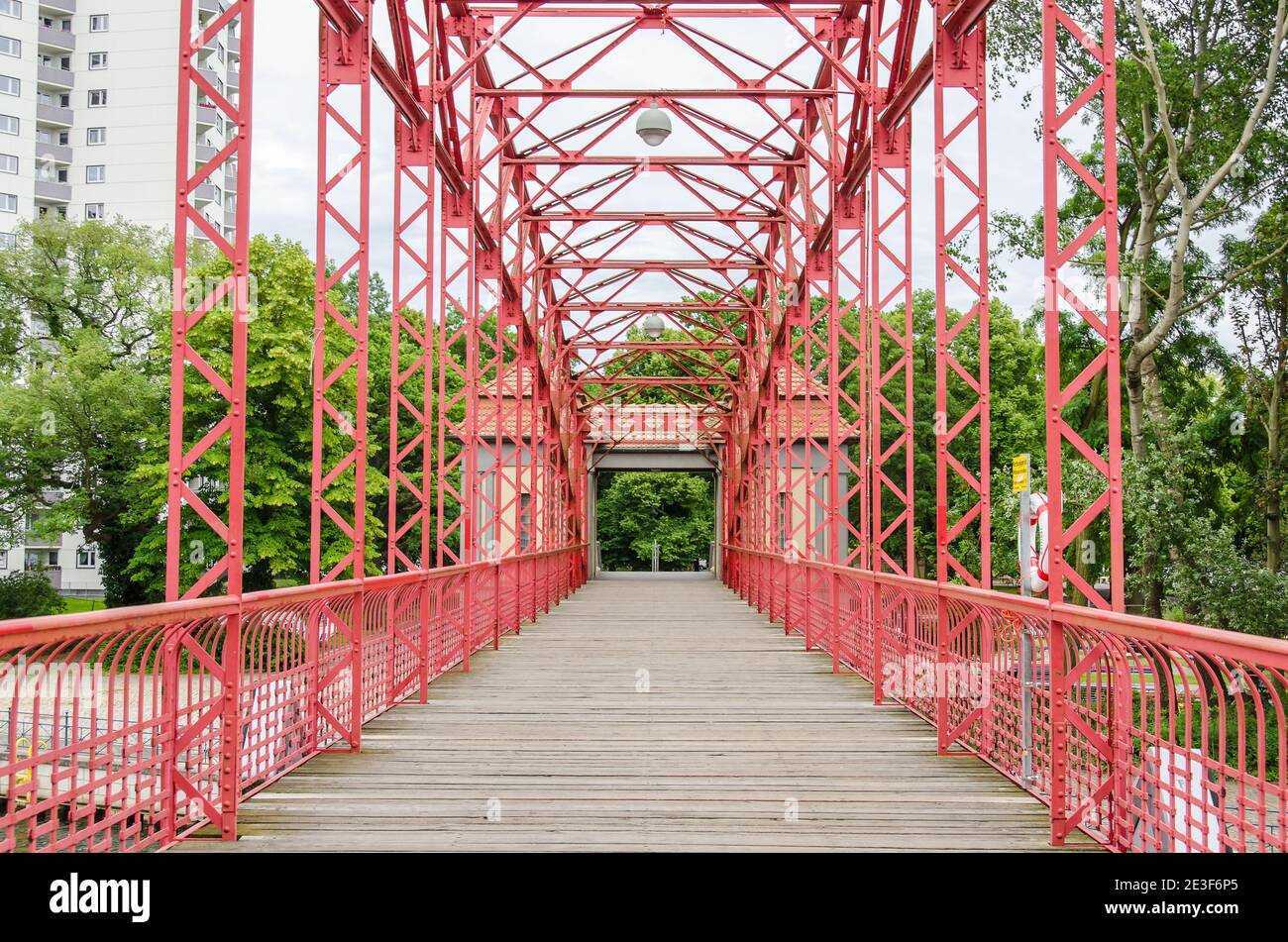 Berlin, Germany - July 2, 2016: Heritage-protected Haven bridge ...