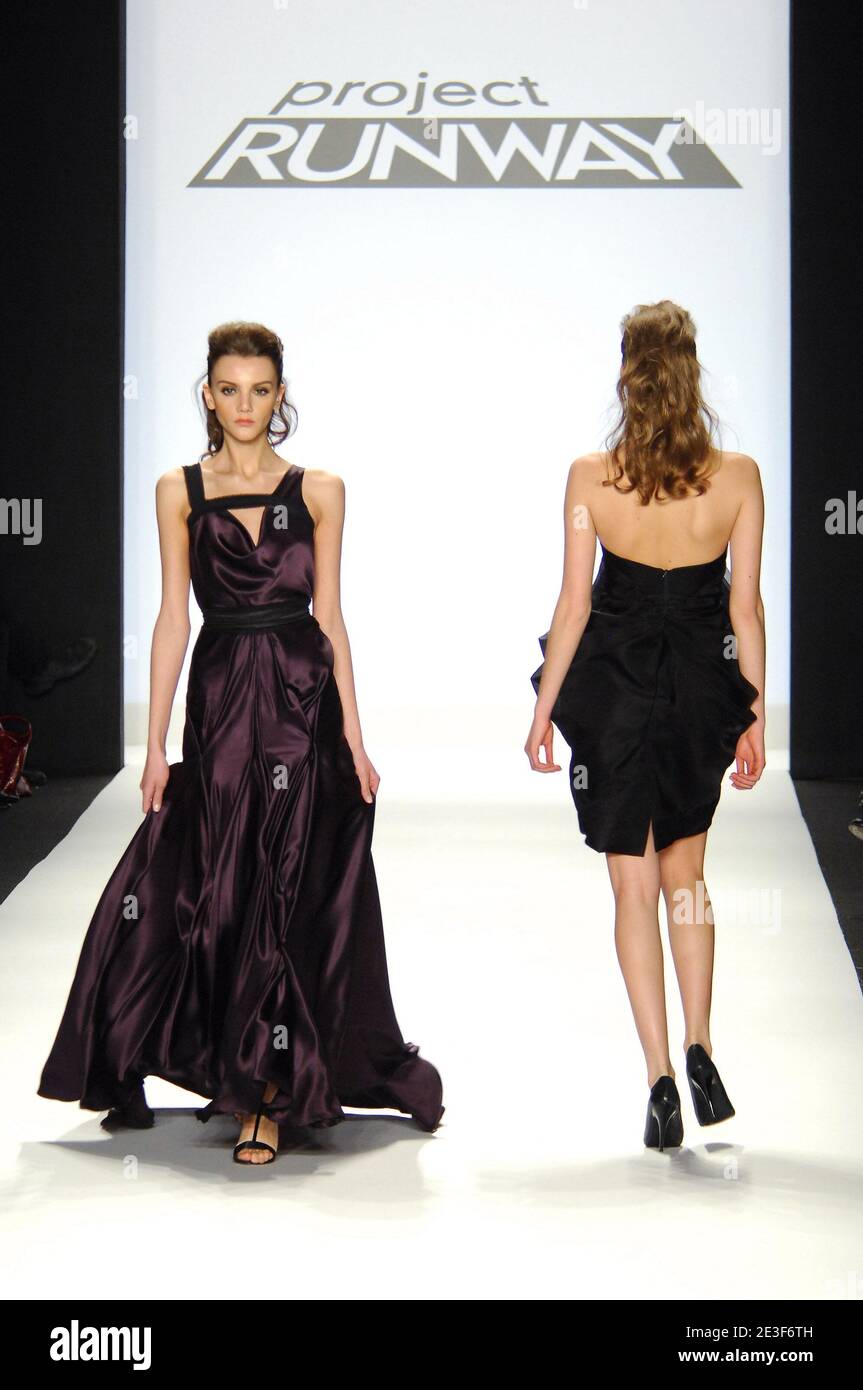 Models display a creation by the Project Runway designer for the show's ...