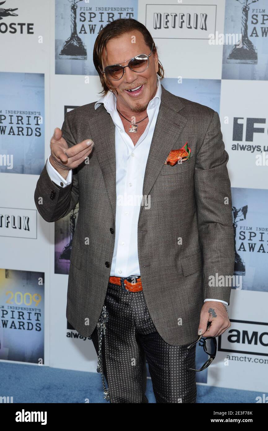 Mickey Rourke attends the 2009 Film Independent's Spirit Awards. Los ...