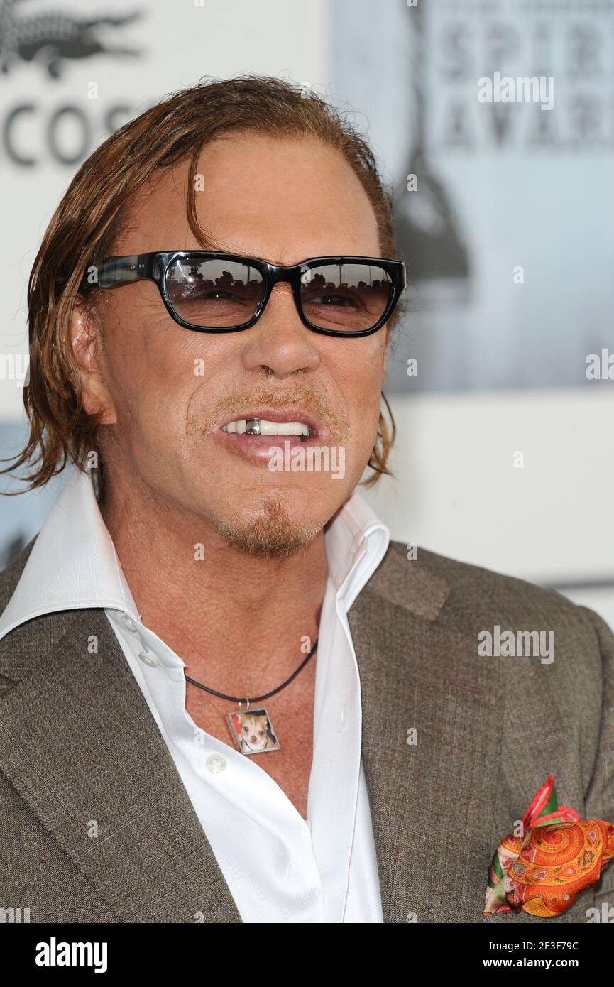 Mickey Rourke attends the 2009 Film Independent's Spirit Awards. Los ...