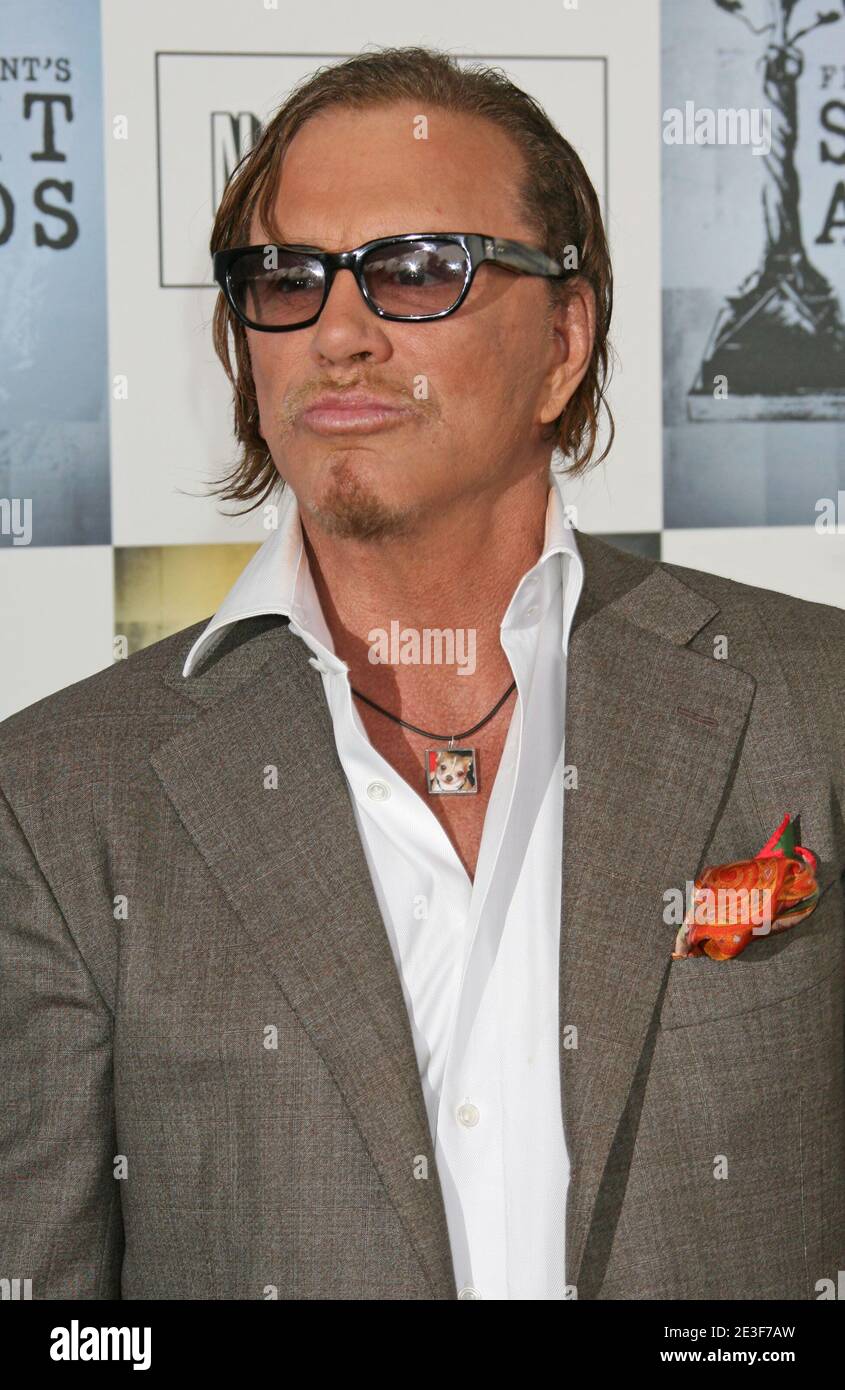 Mickey Rourke attends Film Independent's 2009 Spirit Awards on Santa ...