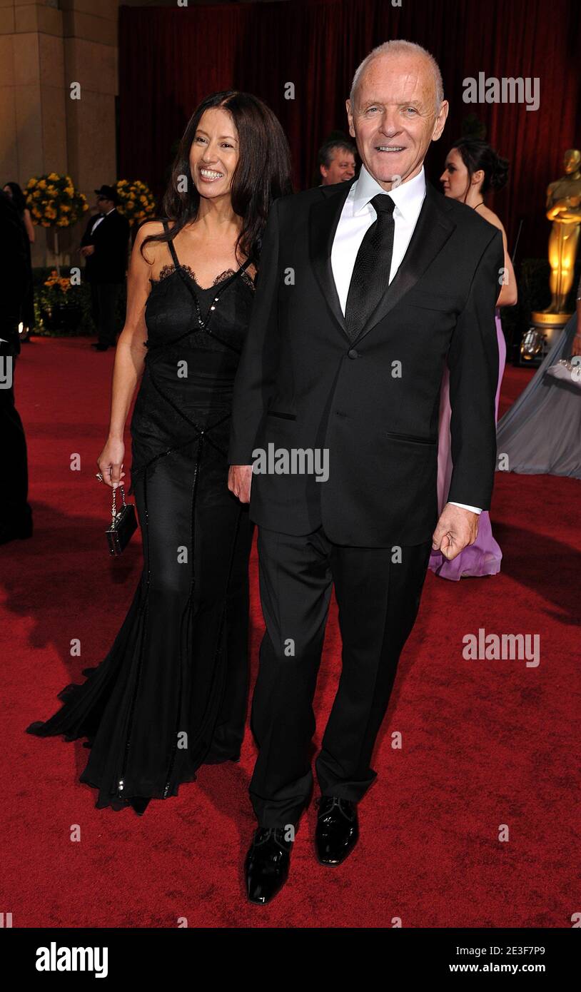 Anthony Hopkins and wife Stella Arroyave arriving at the 81st Academy Awards ceremony, held at ...