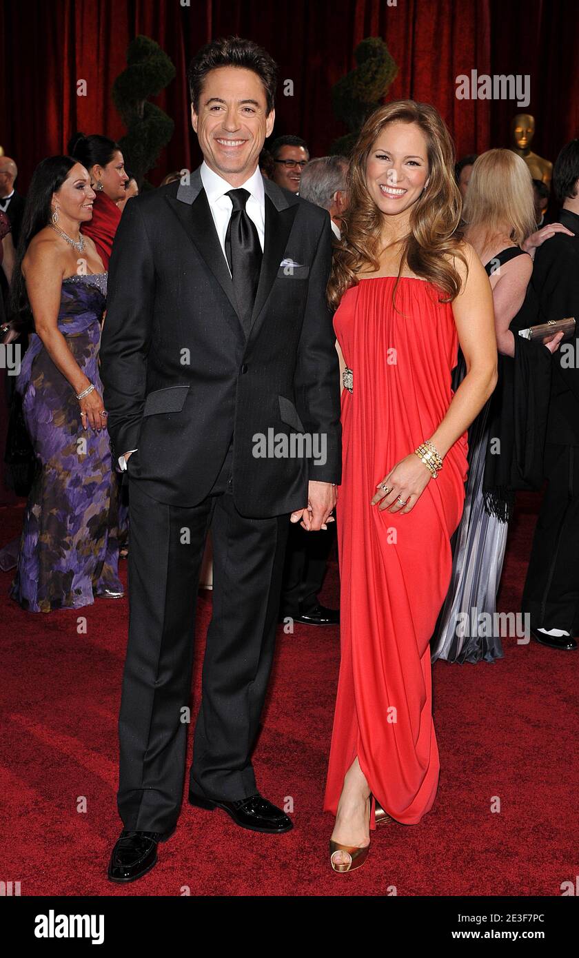 Robert Downey Jr. and wife Susan arriving at the 81st Academy Awards ceremony, held at the Kodak ...