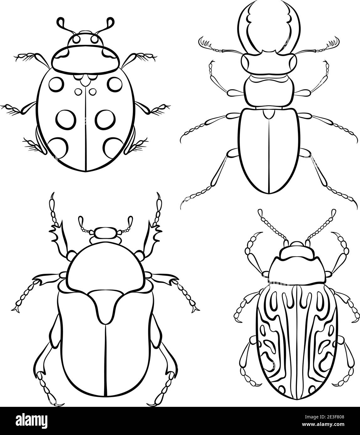 Volkswagen Beetle Line Drawing Sketch Coloring Page
