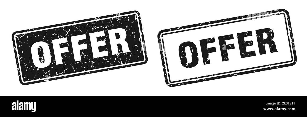 Offer stamp rectangular stamp Black and White Stock Photos & Images - Alamy