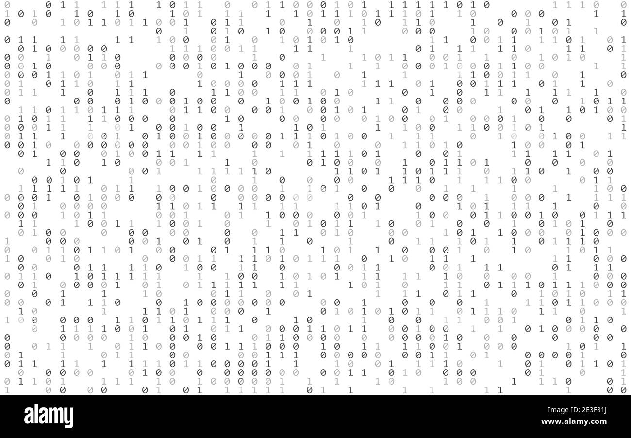 Binary Background Falling Digits On White Backdrop Matrix Effect With Falling Numbers Digital