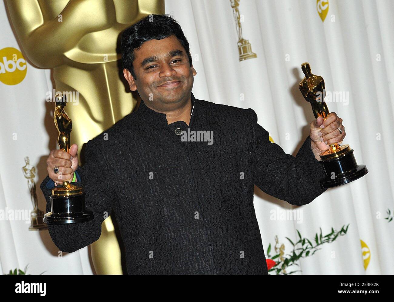 "A.R. Rahman with his award for Best Music (Song) for ""Jai Ho"" in the ...