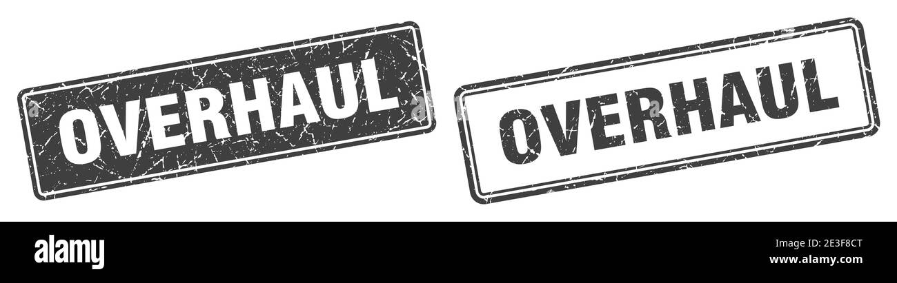 overhaul square stamp. overhaul grunge sign set Stock Vector Image ...
