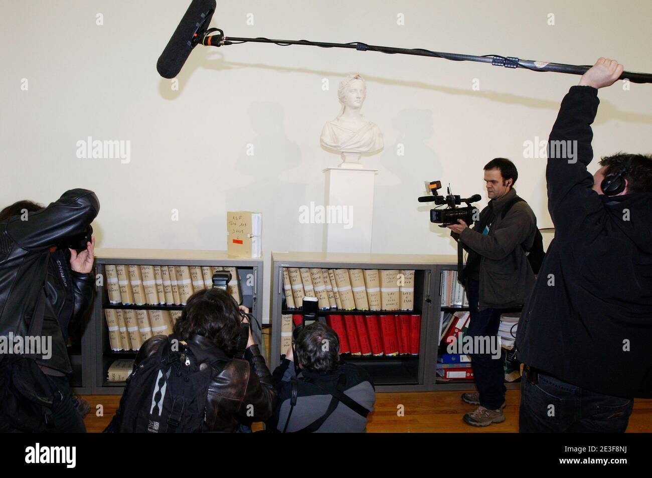 Photographers at work in the Jean Mermoz assembly room at the ...