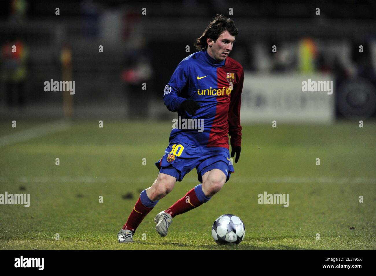 Barcelona's Lionel Messi during the UEFA Champions League - First ...