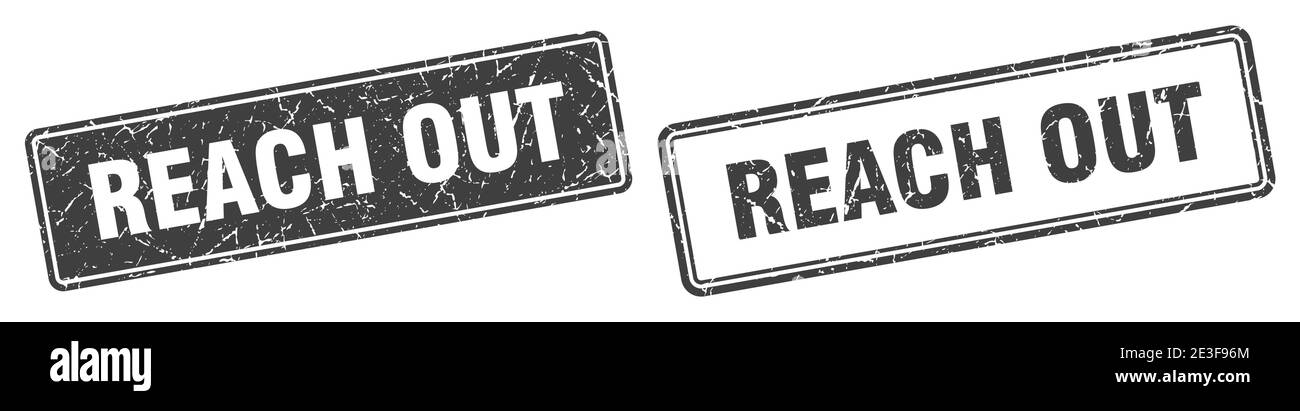 reach out square stamp. reach out grunge sign set Stock Vector Image ...