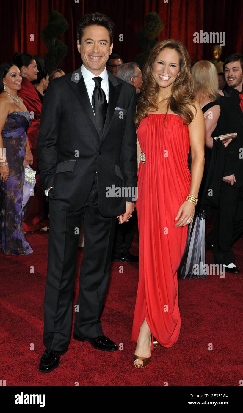Robert Downey Jr. and wife Susan arriving at the 81st Academy Awards ceremony, held at the Kodak ...