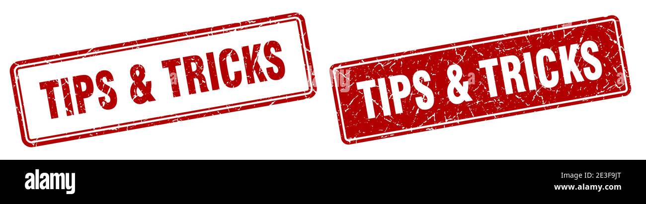 tips & tricks square stamp. tips & tricks grunge sign set Stock Vector ...