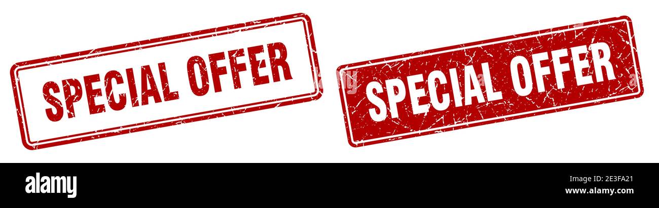 special offer square stamp. special offer grunge sign set Stock Vector ...