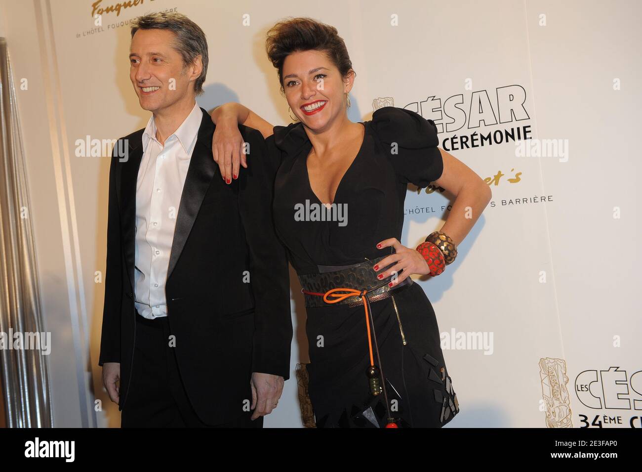 Emma and Antoine de Caunes arriving at the Gala Diner following the ...