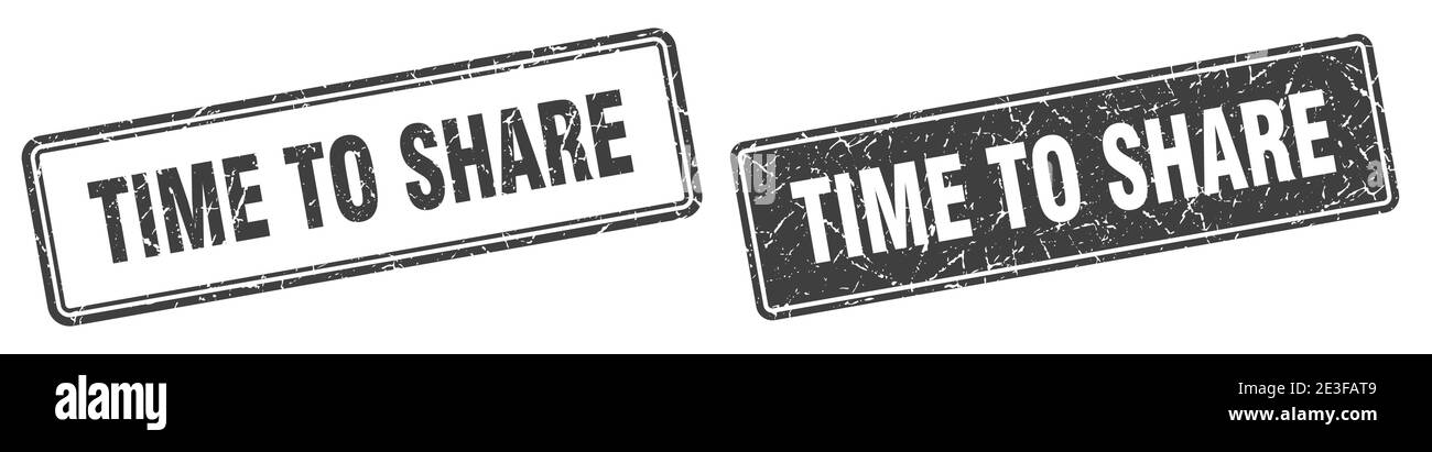 time to share square stamp. time to share grunge sign set Stock Vector ...