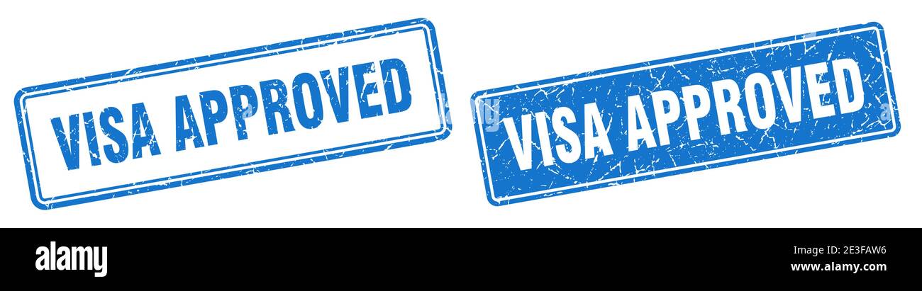 visa approved square stamp. visa approved grunge sign set Stock Vector ...