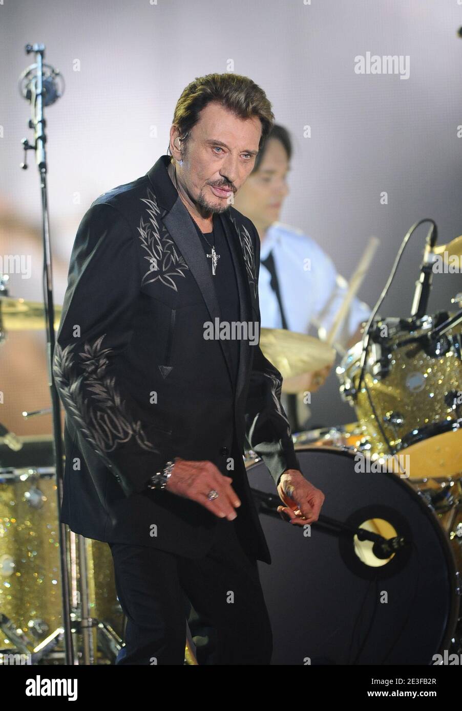 French singer Johnny Hallyday perfoms live during the 24th Victoires de ...