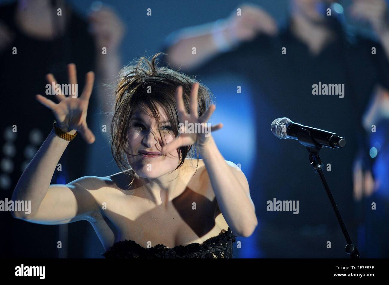 French singer Camille performs live during the 24th Victoires de la ...