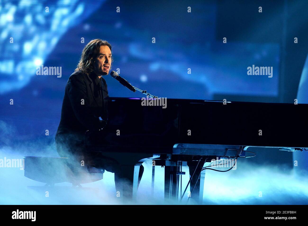 French singer Stanislas performs live during the 24th Victoires de la ...
