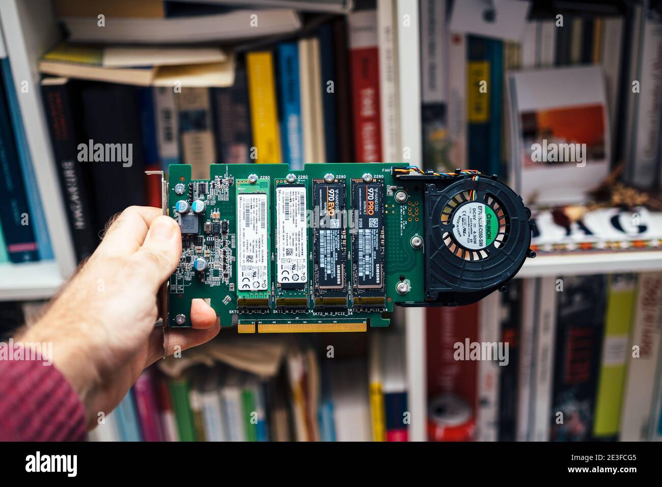 Paris, Frnace - 2019: Male hand holding new Dell Ultra Speed Drive Quad ...