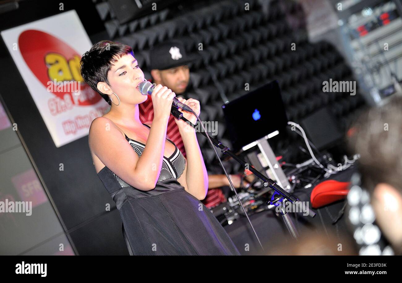 French singer Sheryfa Luna performs live during a show case held at the ...