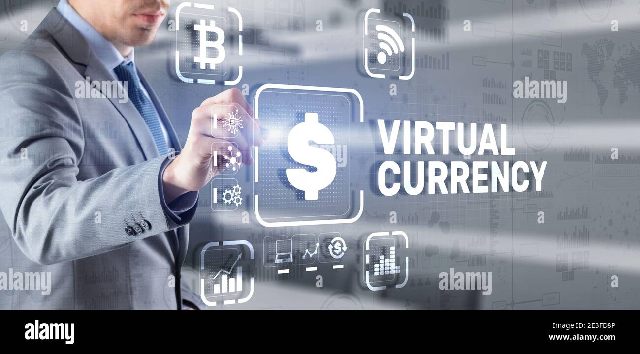 Virtual Currency Exchange Investment concept. Financial Technology ...