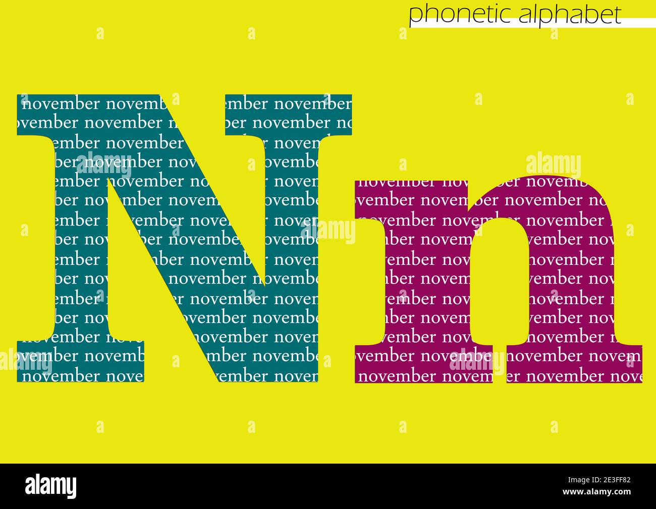 N (november) 3d illustration phonetic alphabet design for decoration ...