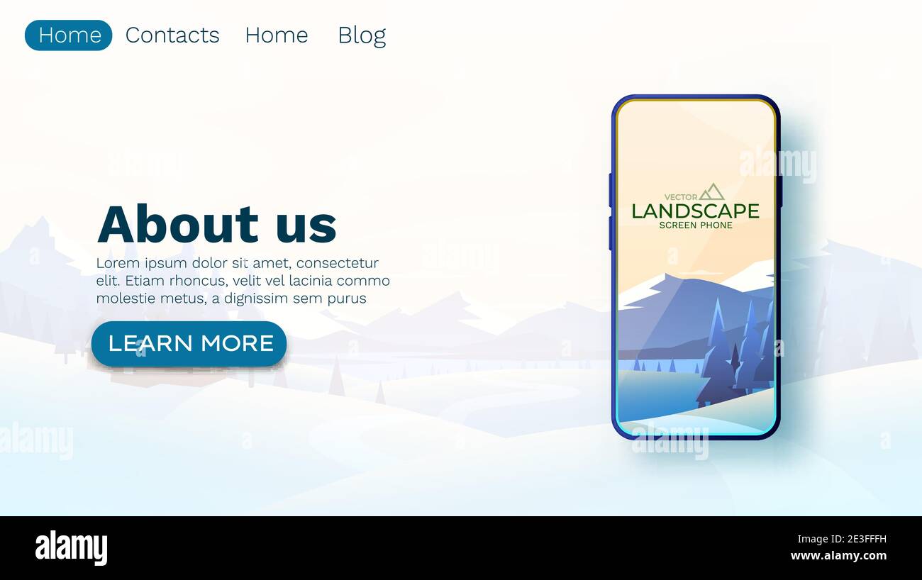 Winter mountains landscape. Smartphone mobile screen, landscape mobile ...