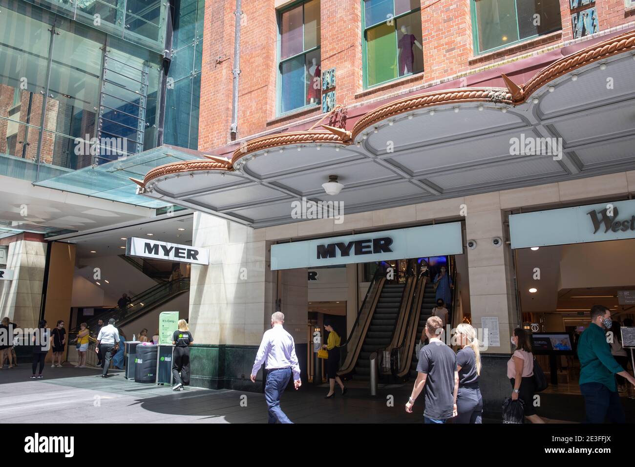 Myer Department store in Pitt street Sydney on a summers day with ...