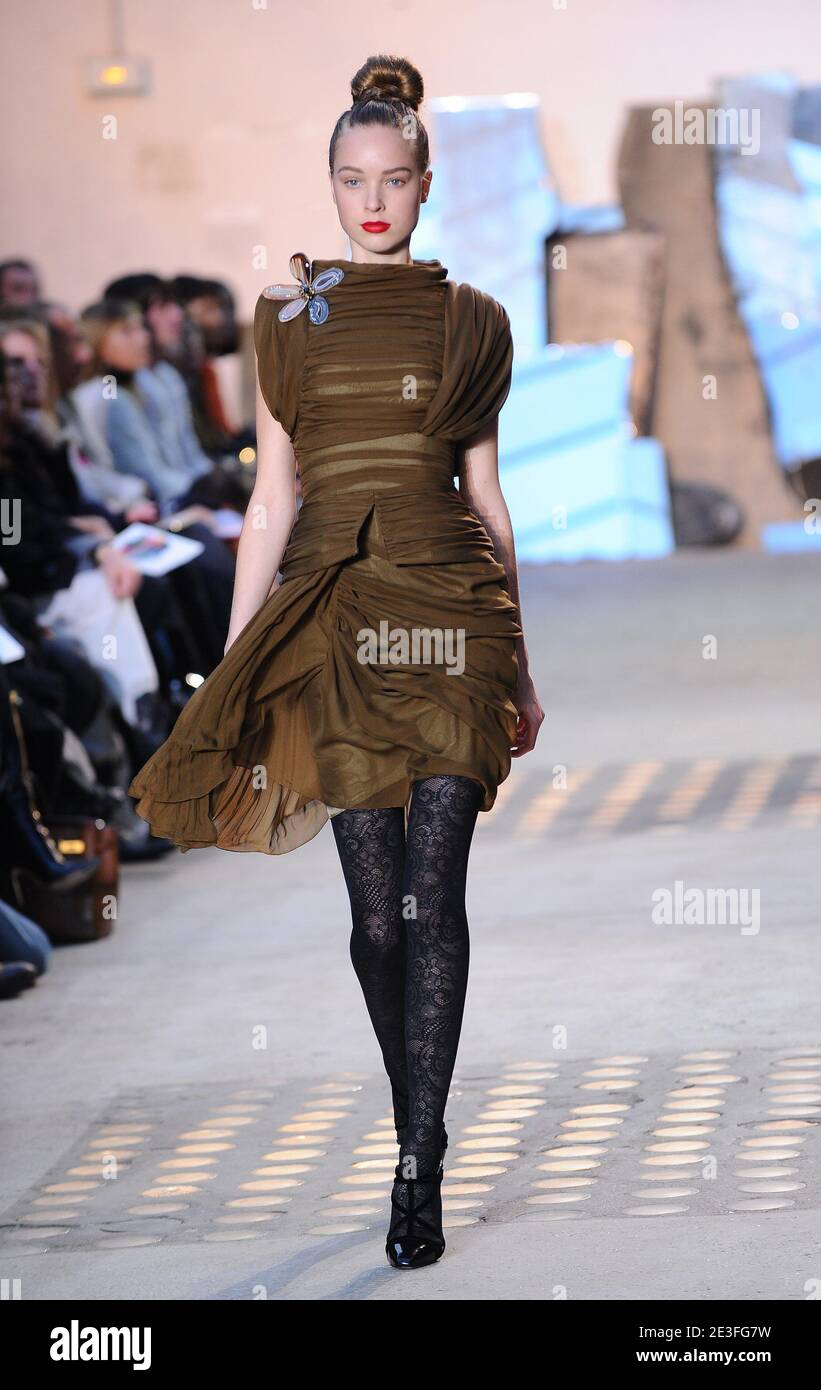 A model wears a creation by French designer Christian Lacroix for his ...