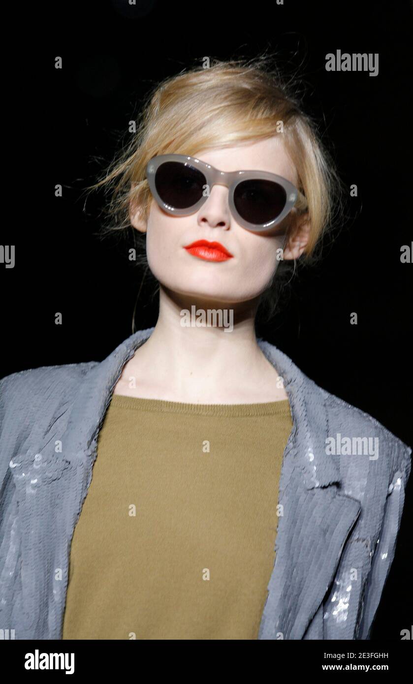 A model displays a creation by Belgian designer Dries Van Noten for his ...