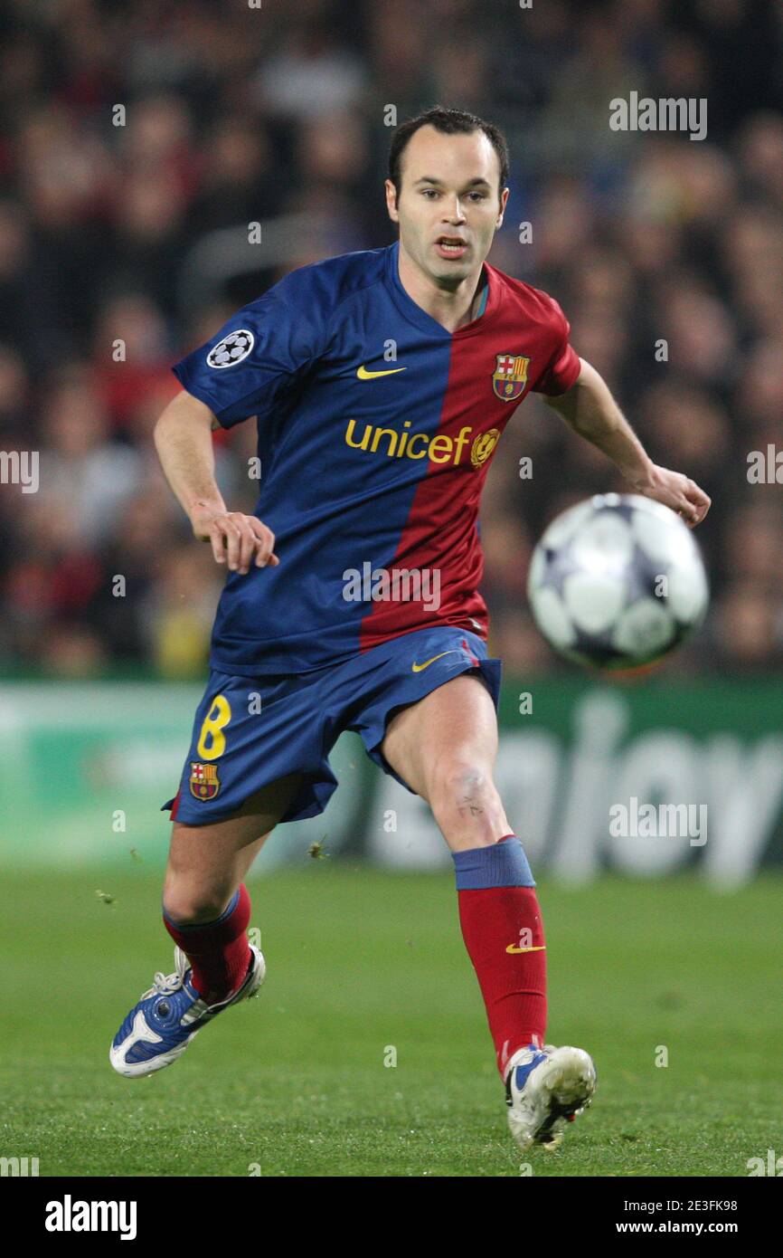 Barcelona Andres Iniesta during the Champions League second leg first ...