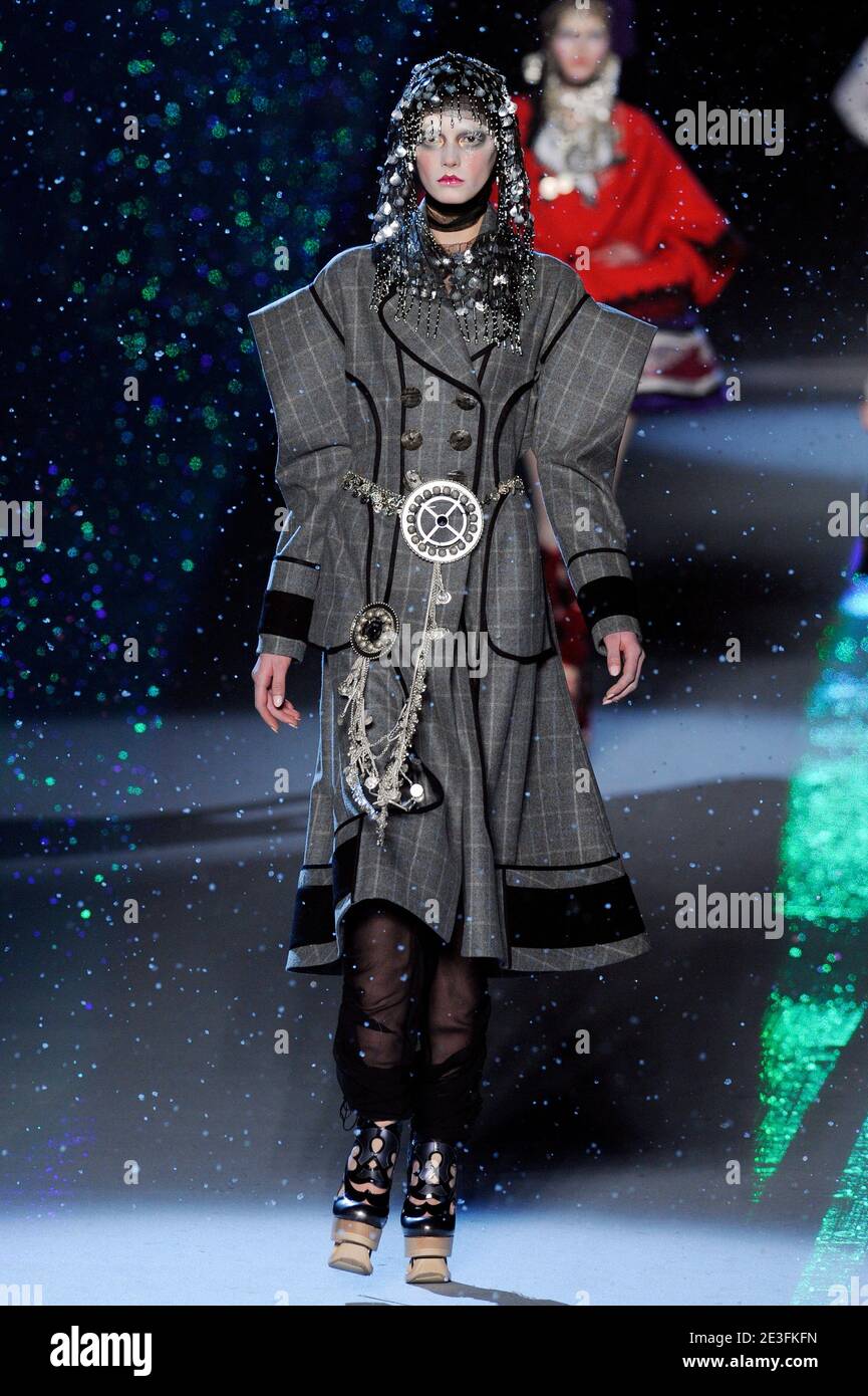 A model displays a creation by British designer John Galliano during ...