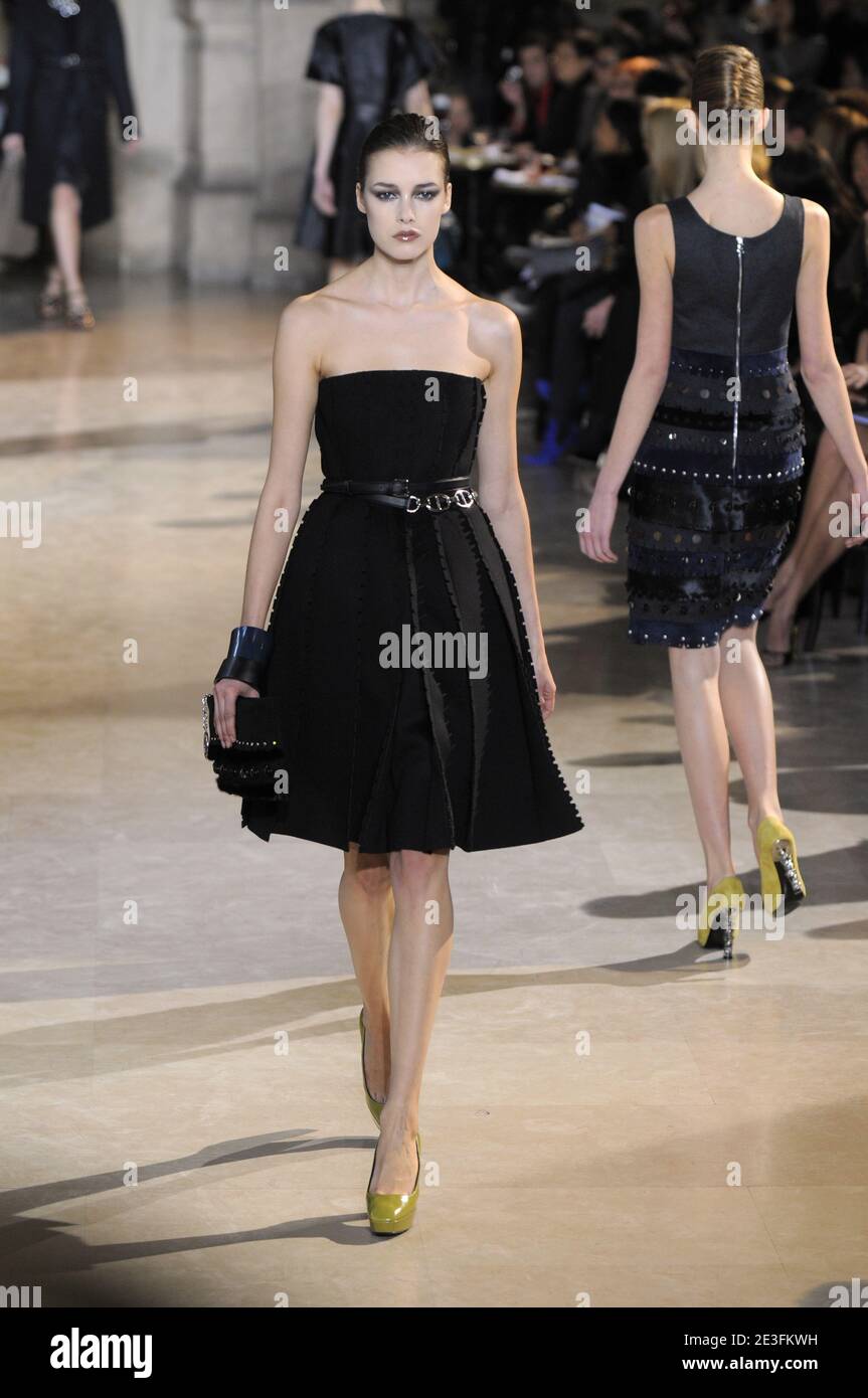 A model displays a creation by Spanish designer Jose Enrique Ona for ...
