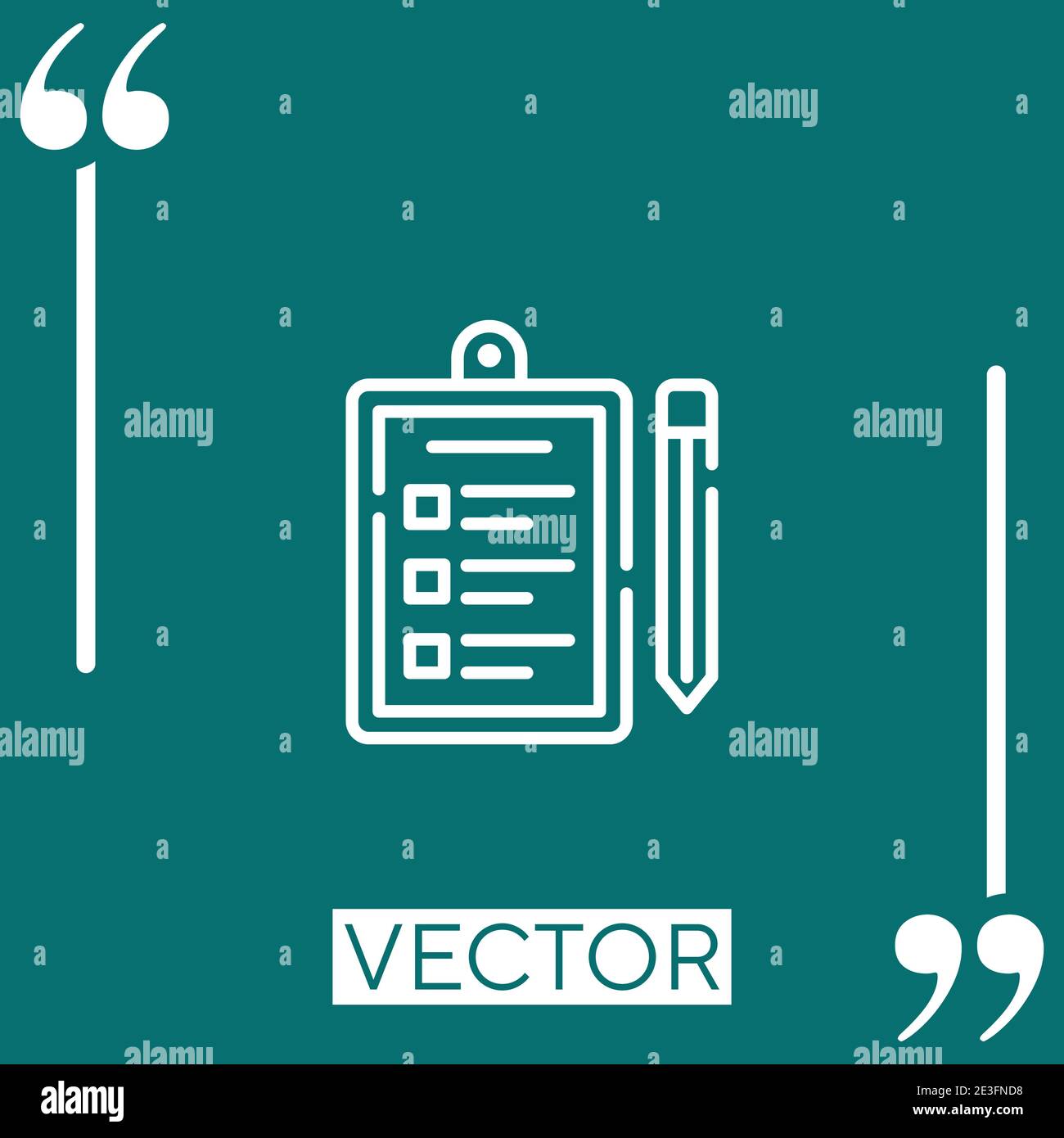 questionnaire Linear icon. Editable stroke line Stock Vector Image ...