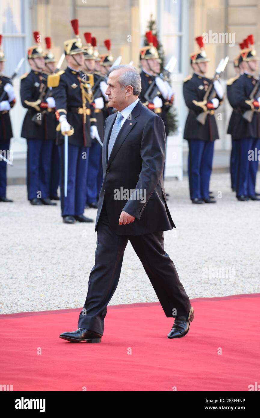 Lebanese President Michel Sleiman arrives at the Elysee palace in Paris ...