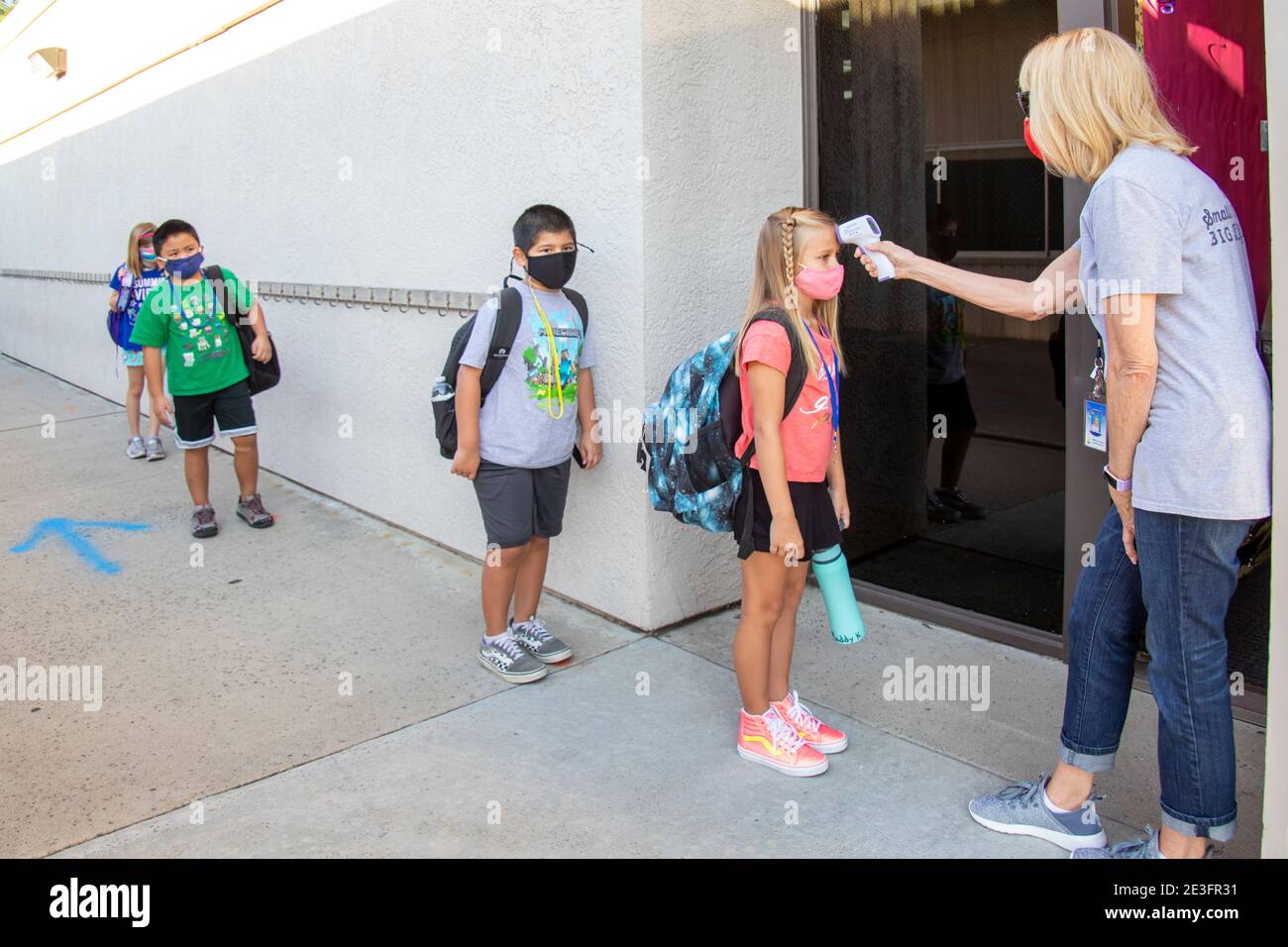 Using a digital thermometer, a California elementary school teacher ...