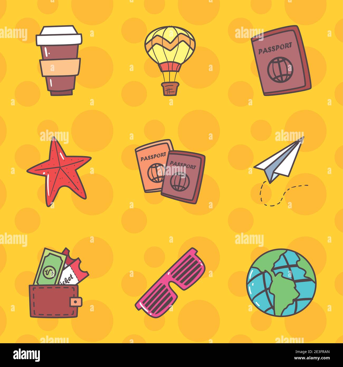 travel icon set on pointed background design, trip tourism and journey ...