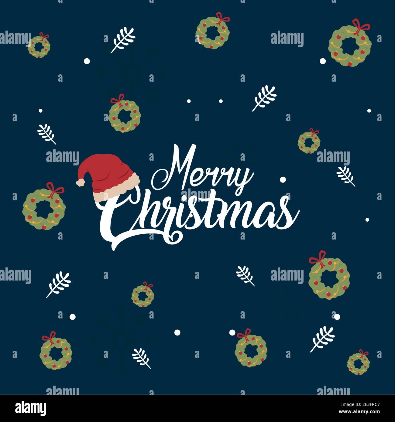 merry christmas crowns and leaves background design, winter season and ...