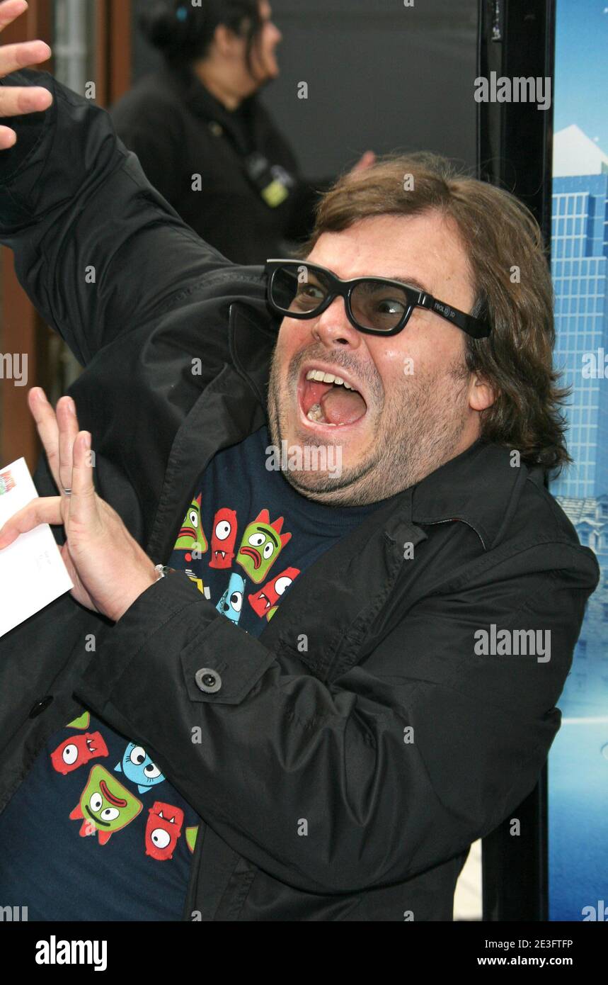 Jack Black arriving at the premiere of 'Monsters vs. Aliens' held at ...