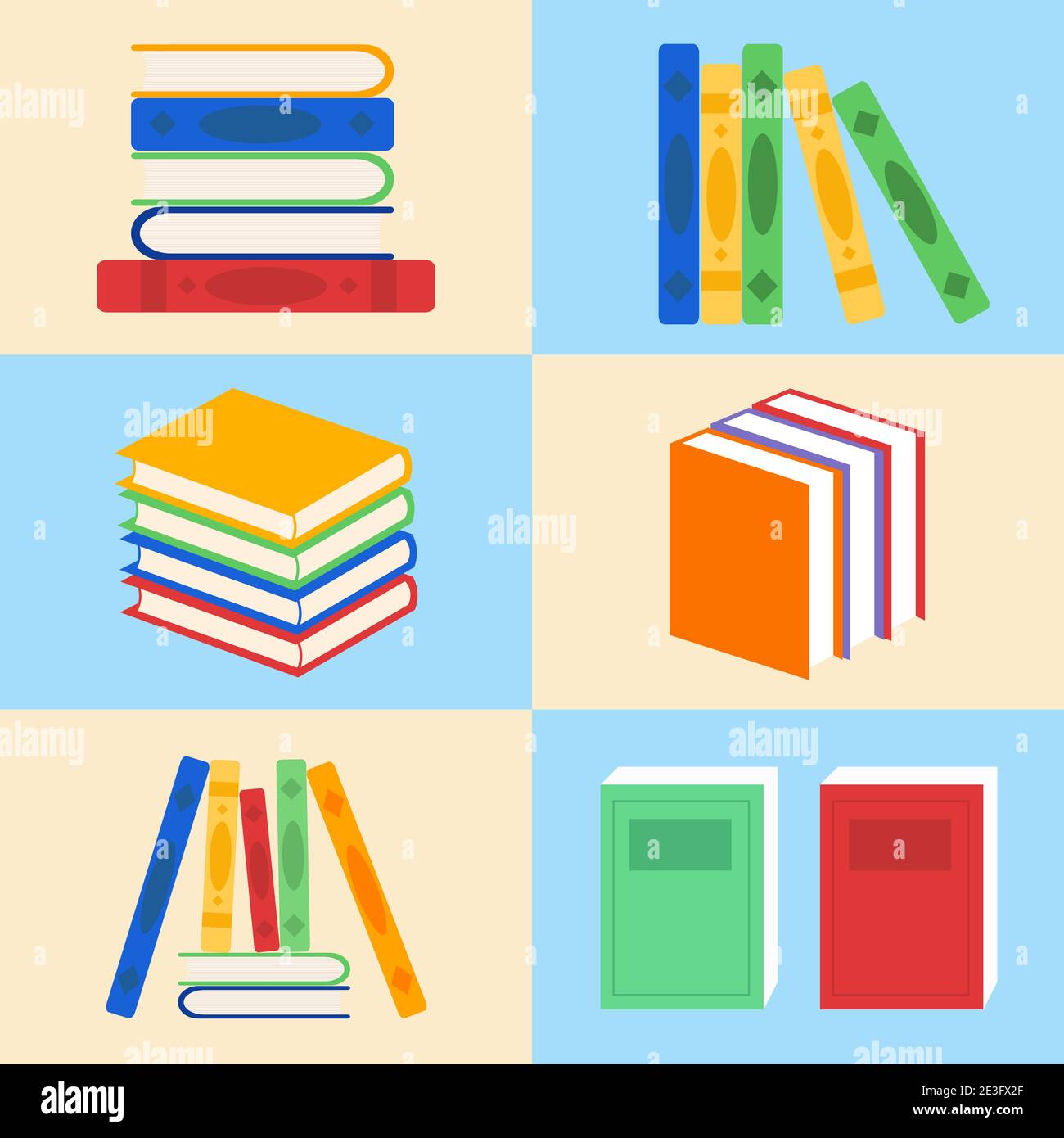 Colorful library books collection in flat design Stock Vector Image ...