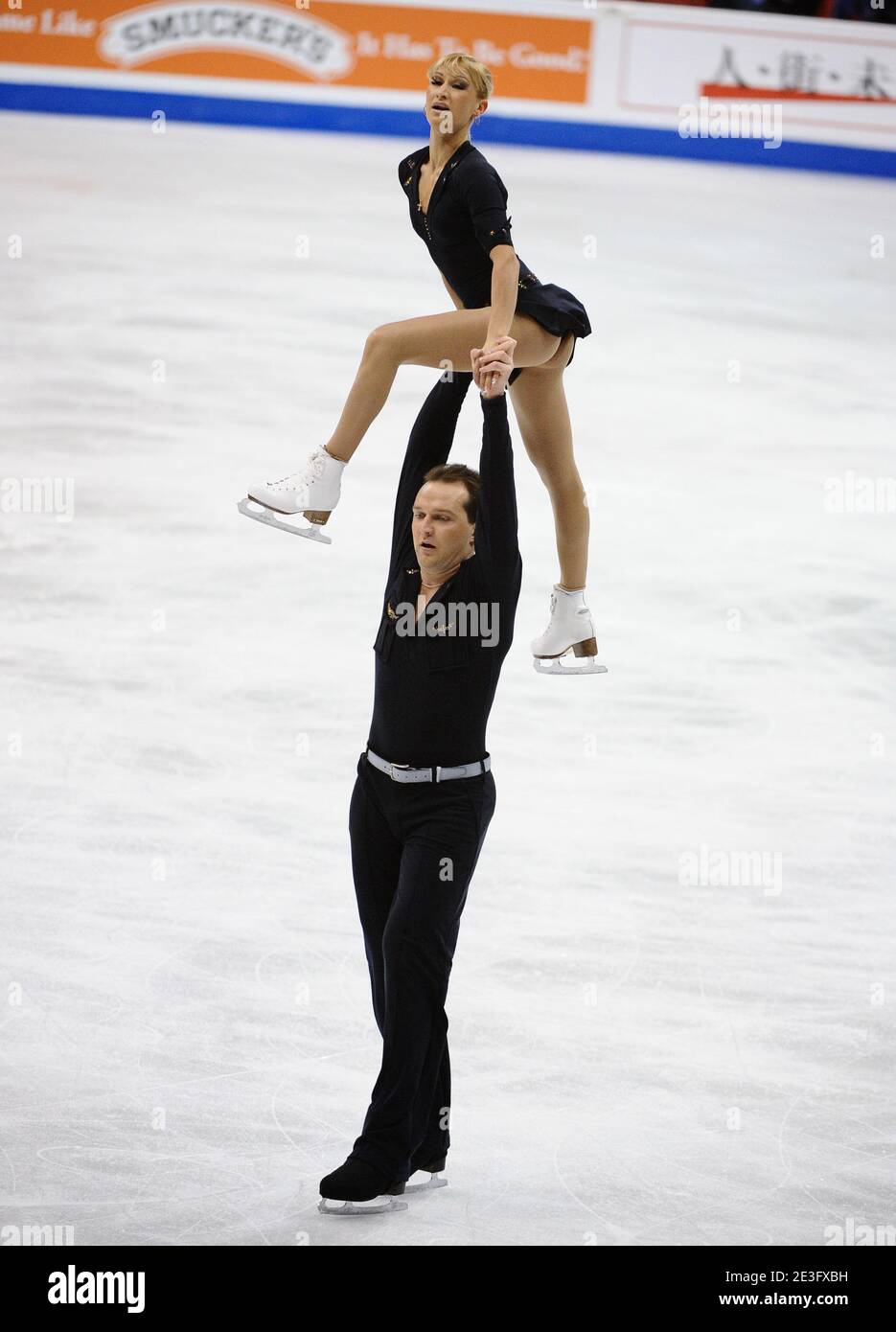 Tatiana Volosozhar and Stanislav Morozov of Ukraine performing the ...