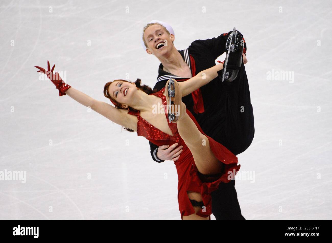 Emily Samuelson and Evan Bates of USA compete at the 2009 World Figure ...