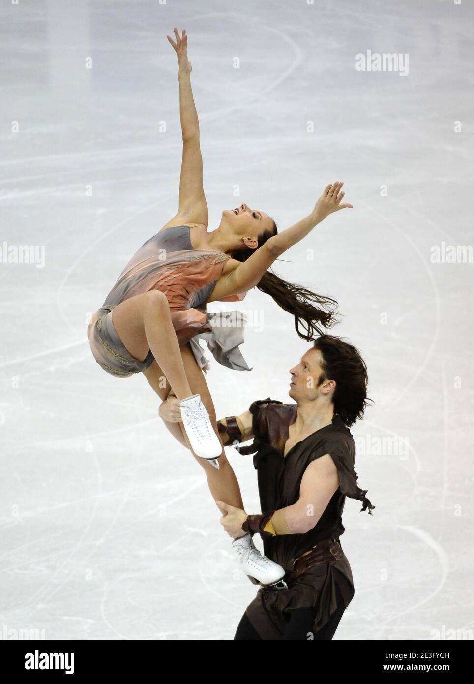 Oksana Domnina and Maxim Shabalin from Russia perform during the Ice ...