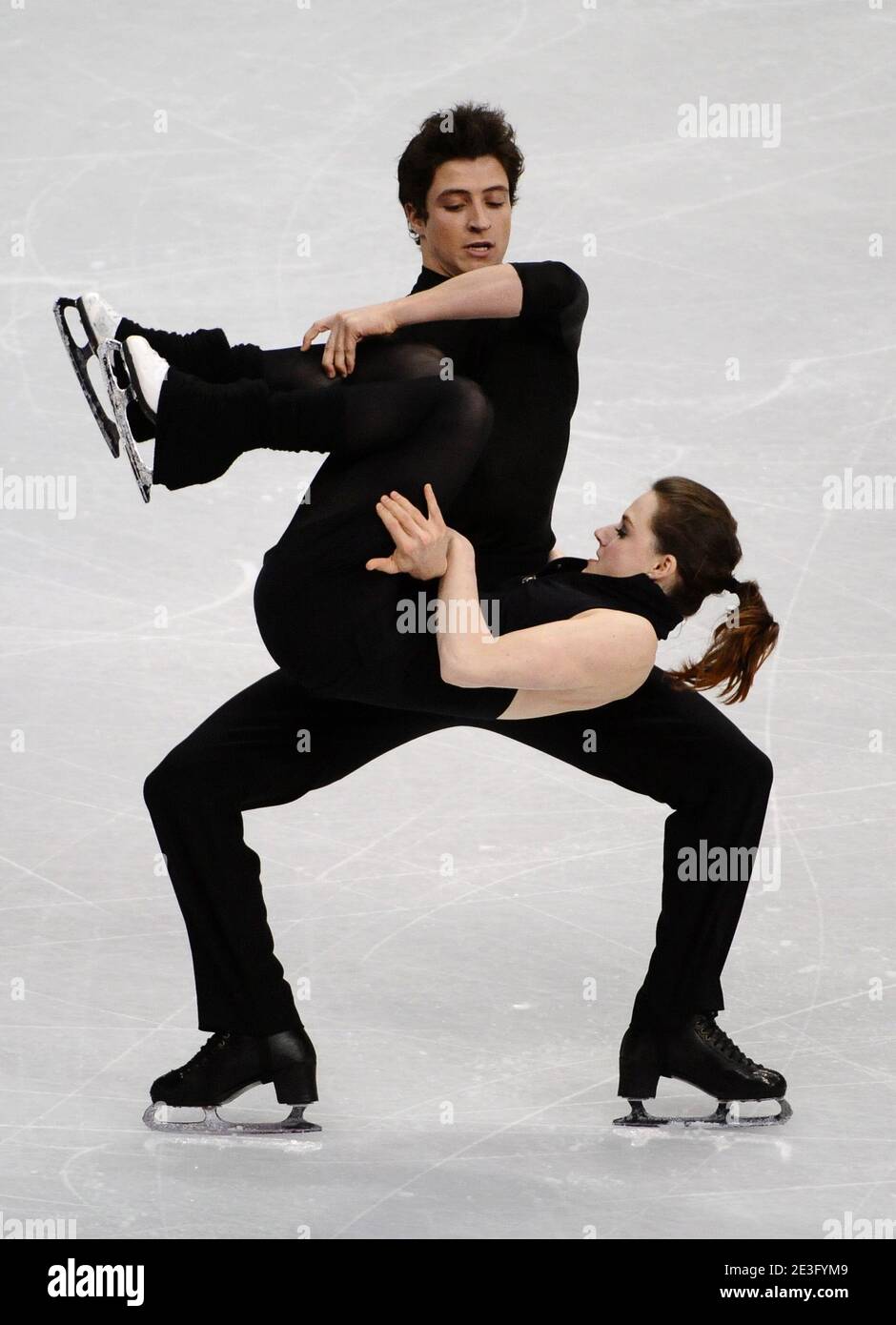 Tessa Virtue and Scott Moir from Canada perform during the Ice Dance ...
